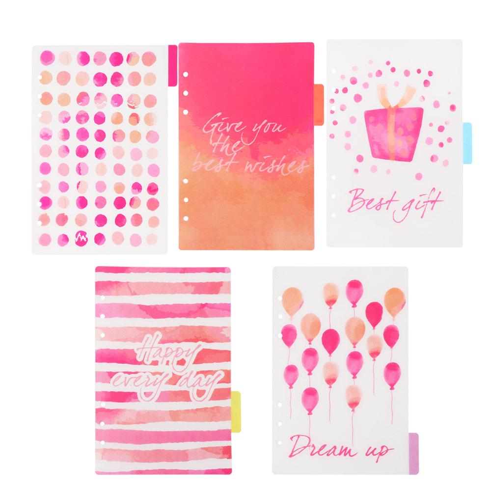 Buy Refillable Category Pages Ring Binder Notebook Paging Separator ...