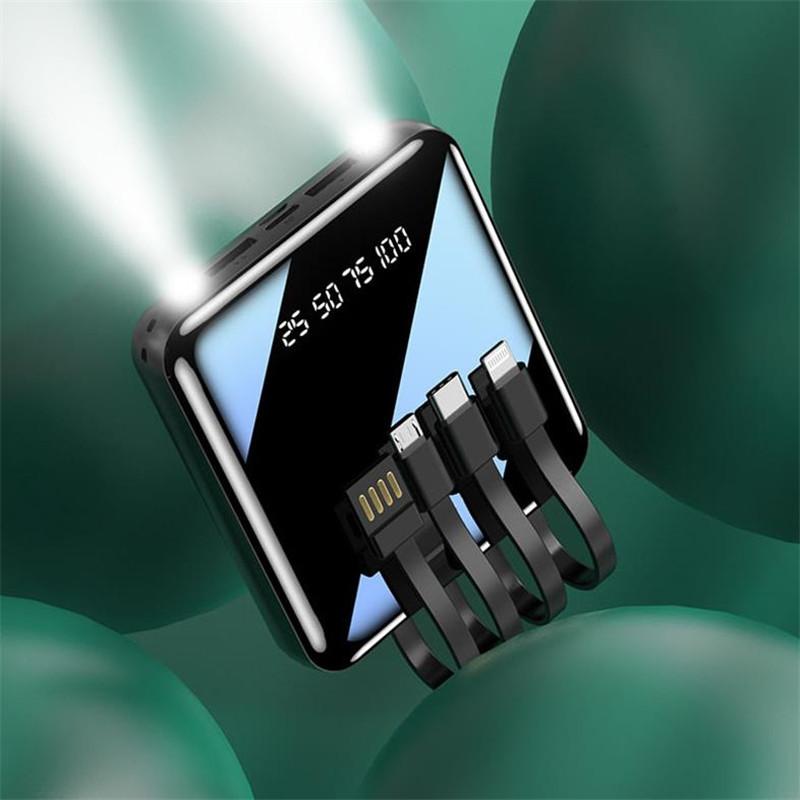 Buy 20000mAh Mini External Battery Power Bank Mirror Screen Digital ...
