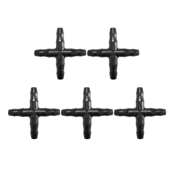 Buy 50pcs Hose Connector Barbed Plastic 4-way Pipe Fitting Tube Adapter ...