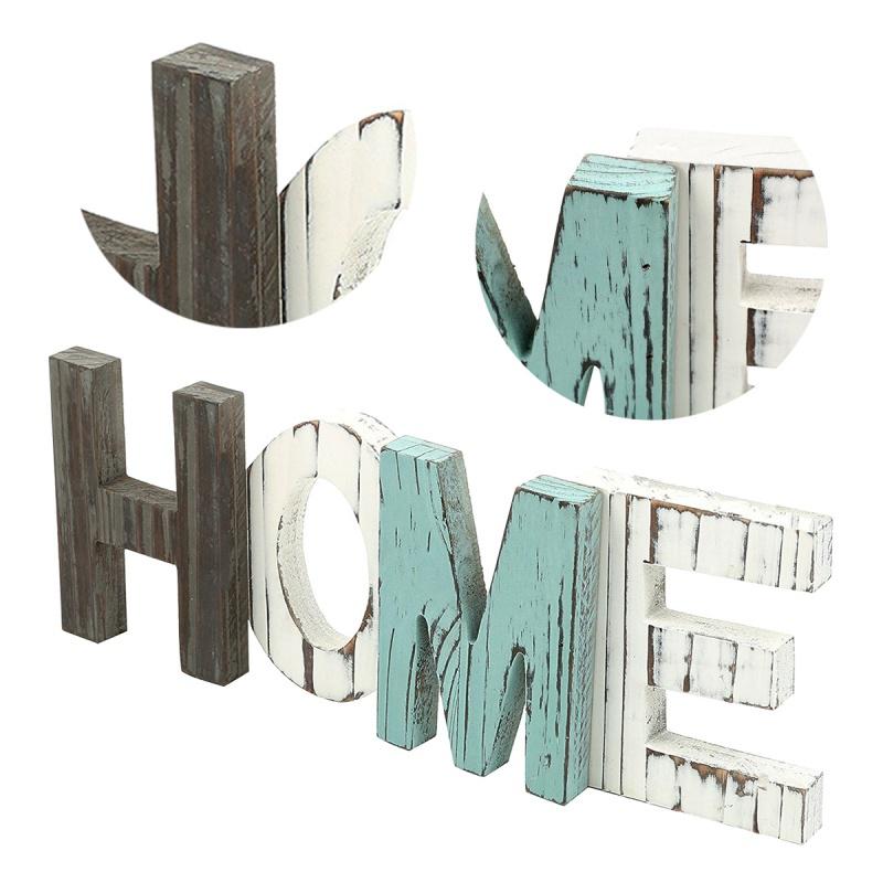 Buy Rustic Wood HOME Letters Decorative Plaques Signs Decor Standing ...