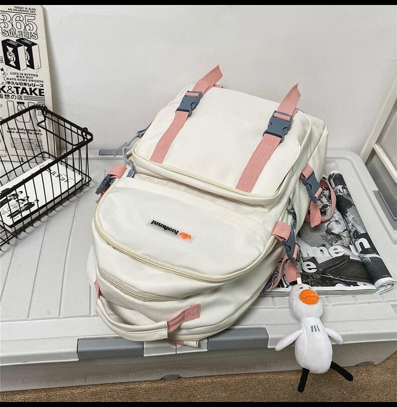 Cheap Female Backpacks Solid Color Girl School Bag Teen College Student ...