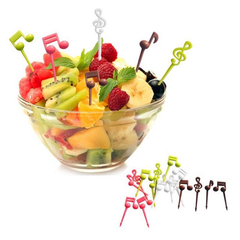Buy 16pcs Musical Notes Fruit Fork Fruit Stick Children's Bento ...