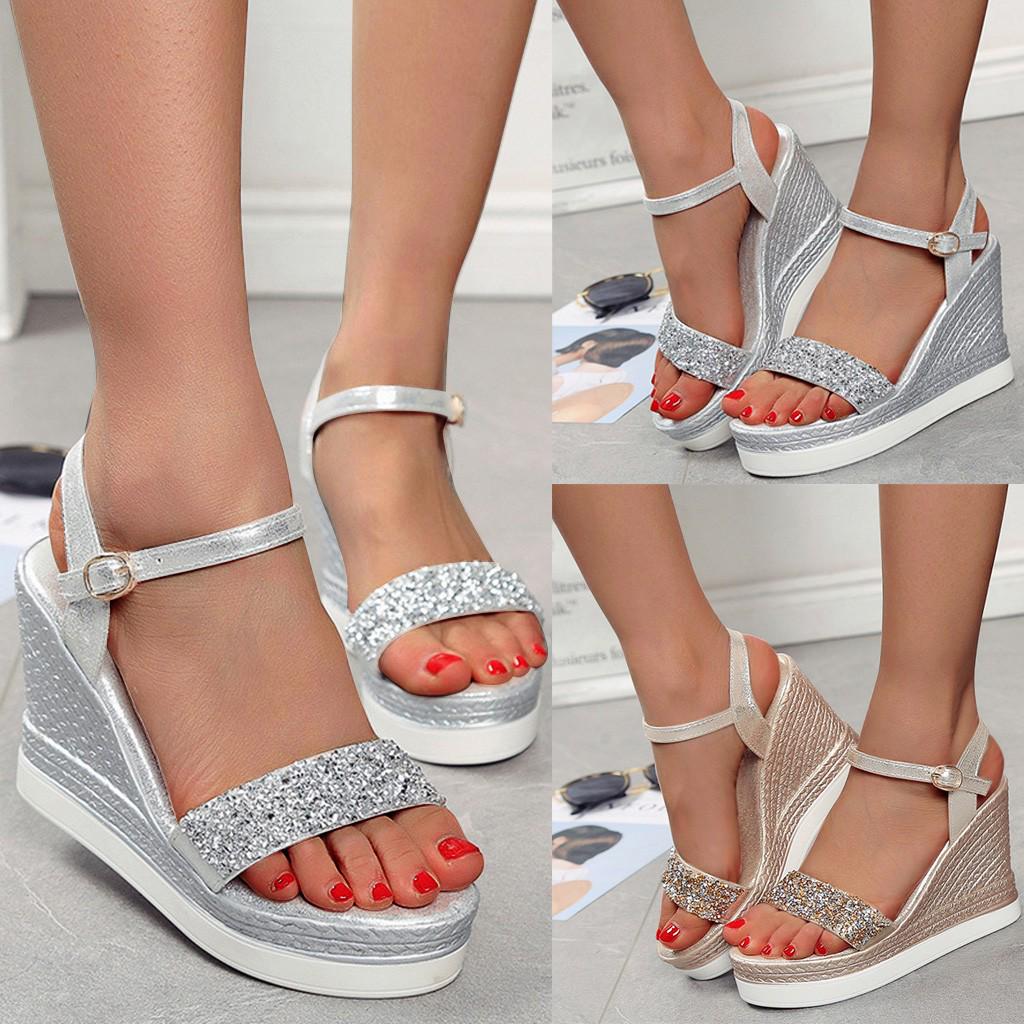 Women's Open Toe Wedges Platforms Bring Buckles Sandals Sexy Elegant ...