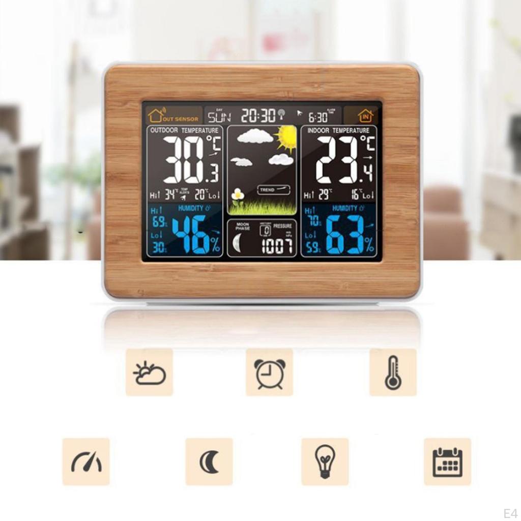 Kjøp LCD Clock Weather Station Monitor with Sensor Temperature Calendar ...