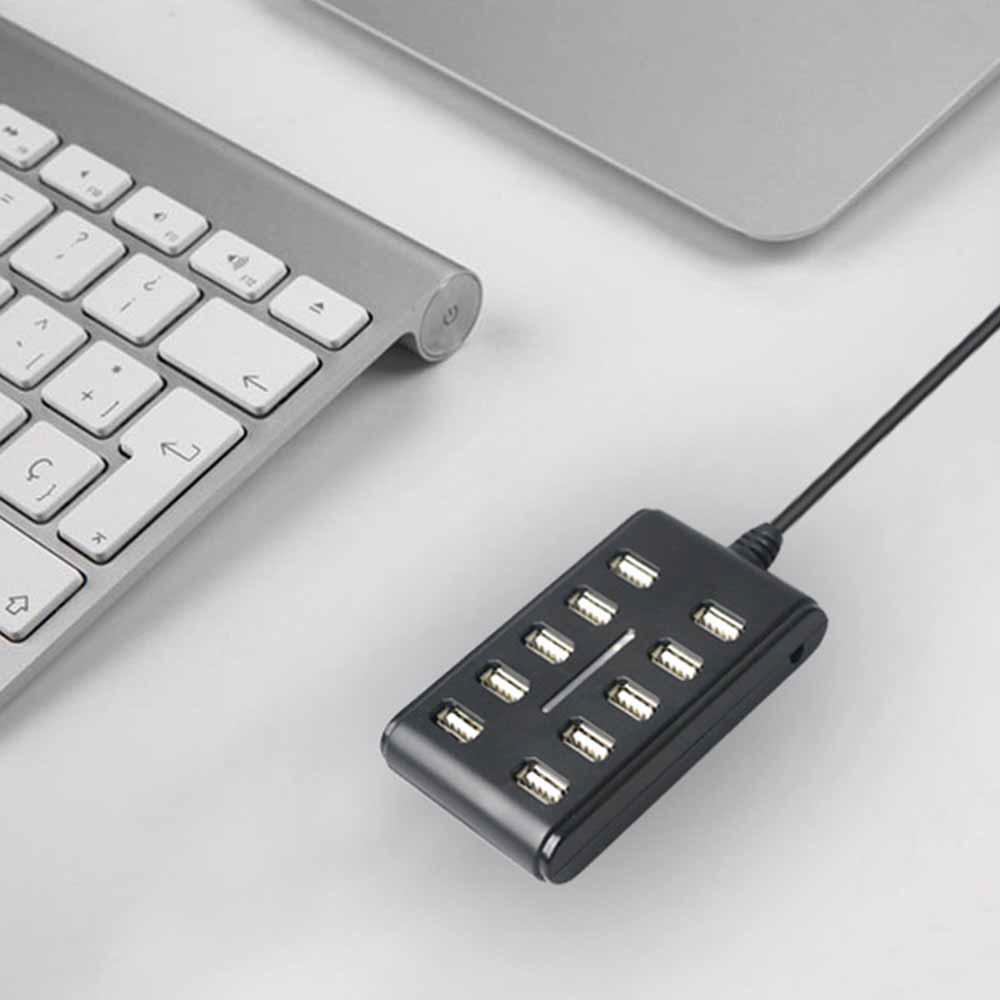 Buy 10 Ports Hub USB 2.0 High Speed Adapter Extension Cable Plug and ...