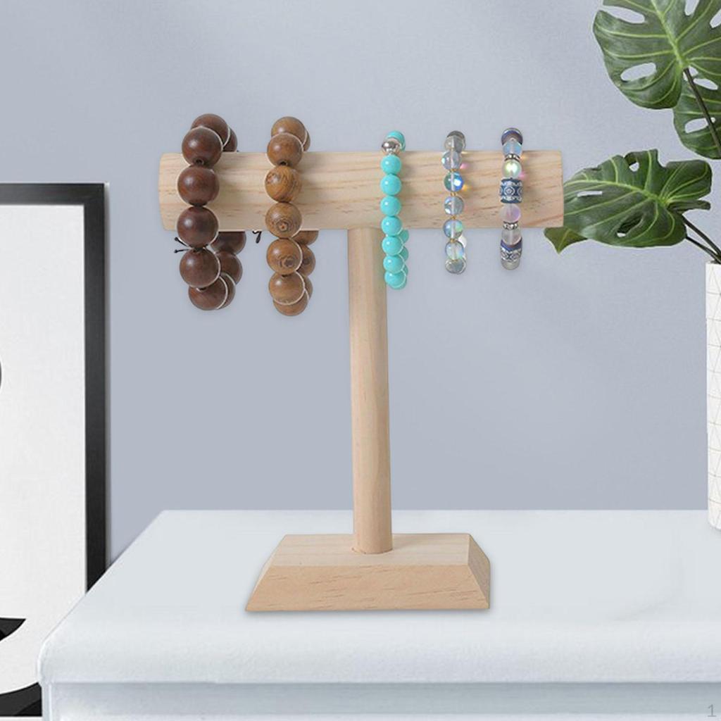 Buy T Bar Wooden Display Jewelry Accessory Stand Antique for Necklace ...