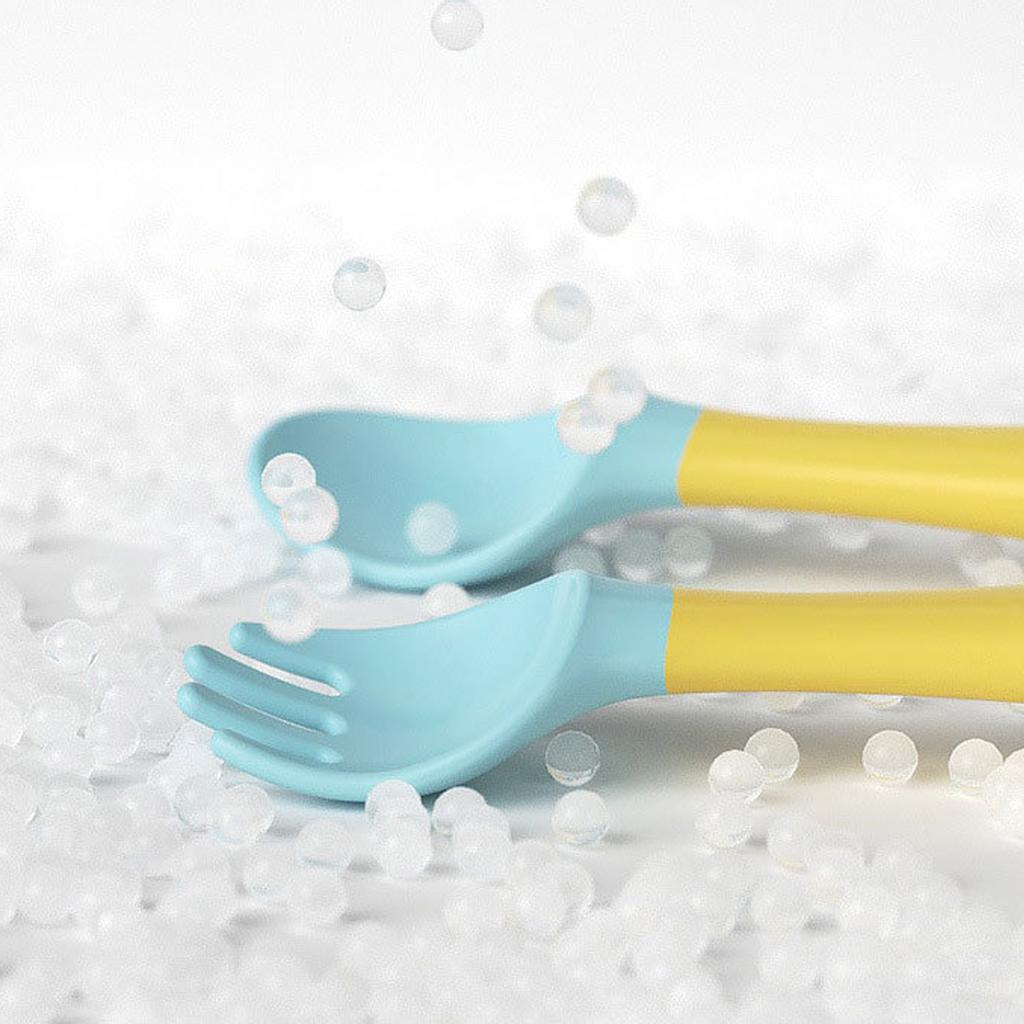 Buy Silicone Spoon Baby Utensils Set Auxiliary Food Toddler Learn Eat ...