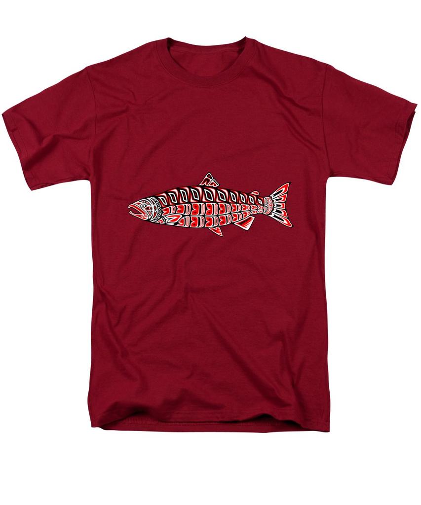 Buy Men Premium Cotton Salmon Native American Print Tees Funny Harajuku ...