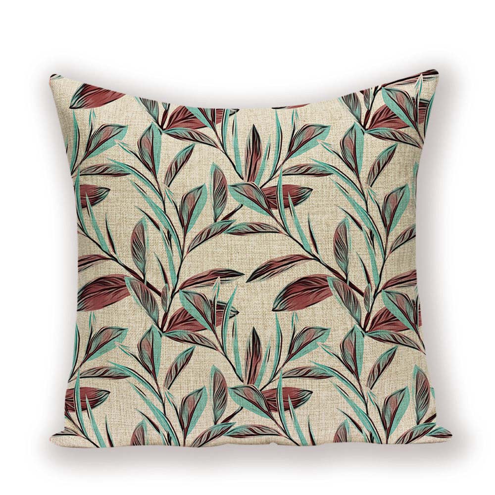 Satın alın Tropical Leaf Cushion Cover Spring Plant Leaf Pillows Covers ...