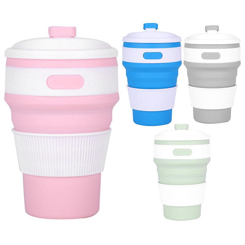 Buy 350ML Portable Mini Silicone Collapsible Coffee Cup Folding ...