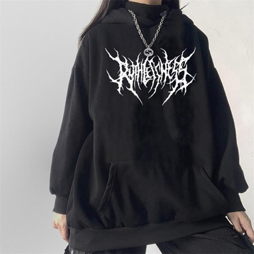 Buy Harajuku Tops Gothic Streetwear Clothes Women Pullovers Hoodies ...
