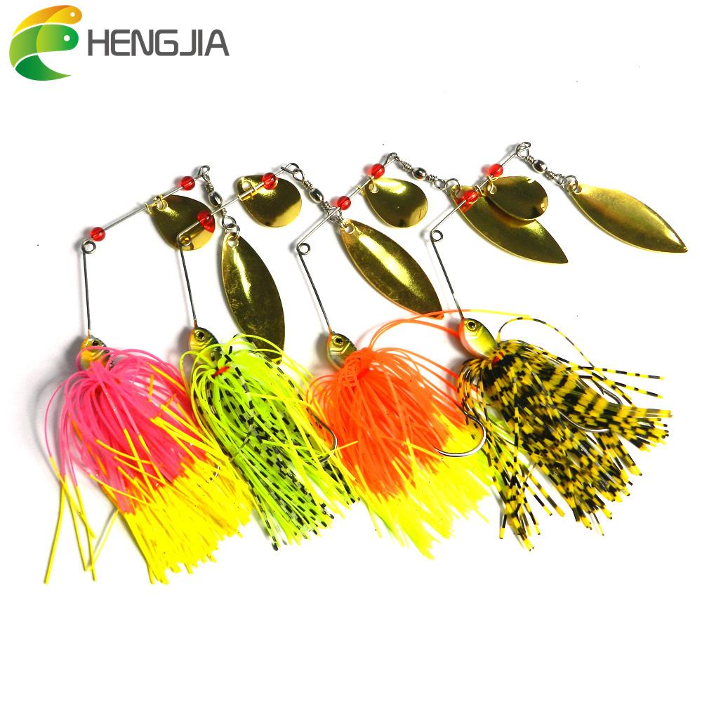 Buy 1pc HENGJIA Spinnerbaits with Skirt Lead Head Jigs Lures for Perch ...