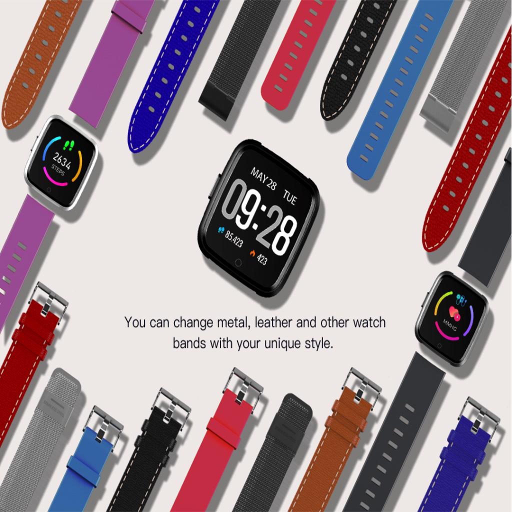 Buy Y7 Smart Watch Blood Pressure Oxygen Smartwatch Waterproof BT4.0 ...