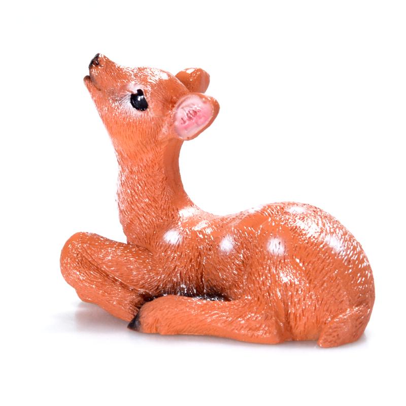 Buy 1PCS Mini Resin Realistic Deer Figure Statue Miniature Garden ...