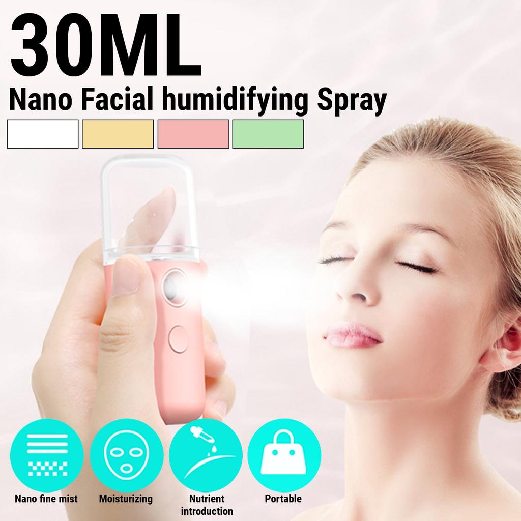 Buy 30ML Mini Nano Facial Sprayer USB Nebulizer Face Steamer Humidifier ...