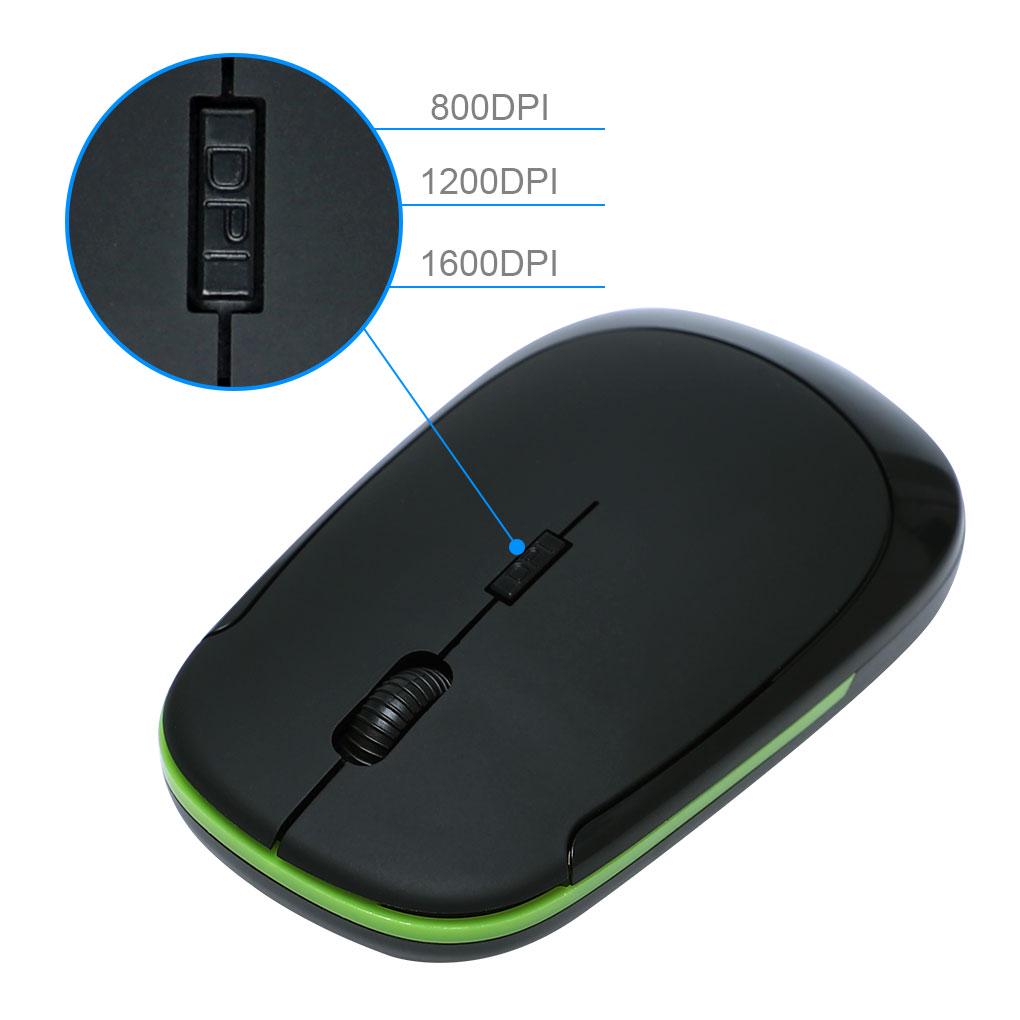 2.4GHz Wireless Mouse Smooth Hand Feeling Ultra Slim Mini USB Receiver ...