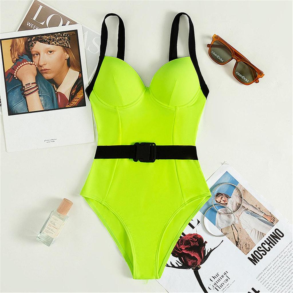 Satın alın Sexy Splicing Underwired With Belt Women Swimwear One Piece ...