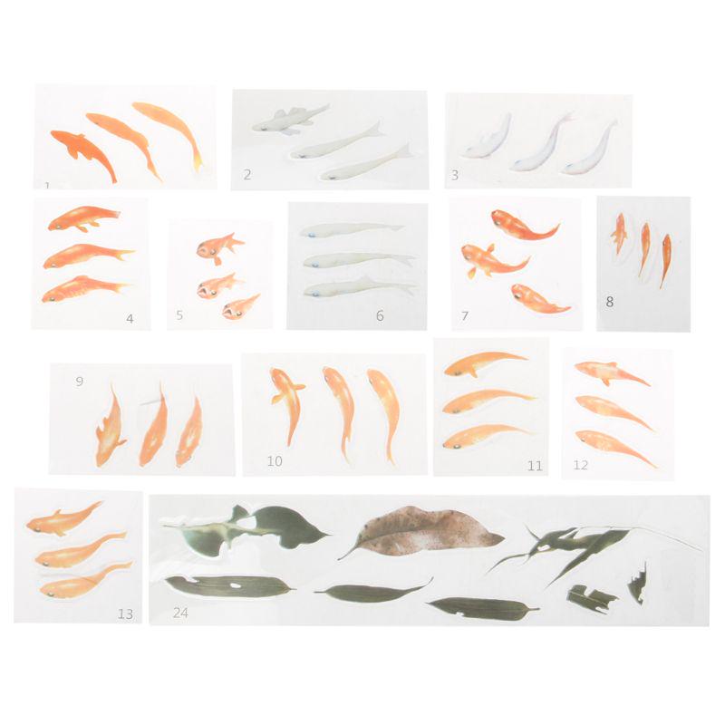 Buy 3D Real Goldfish Clear Film Sticker Resin DIY Water-Like Painting ...
