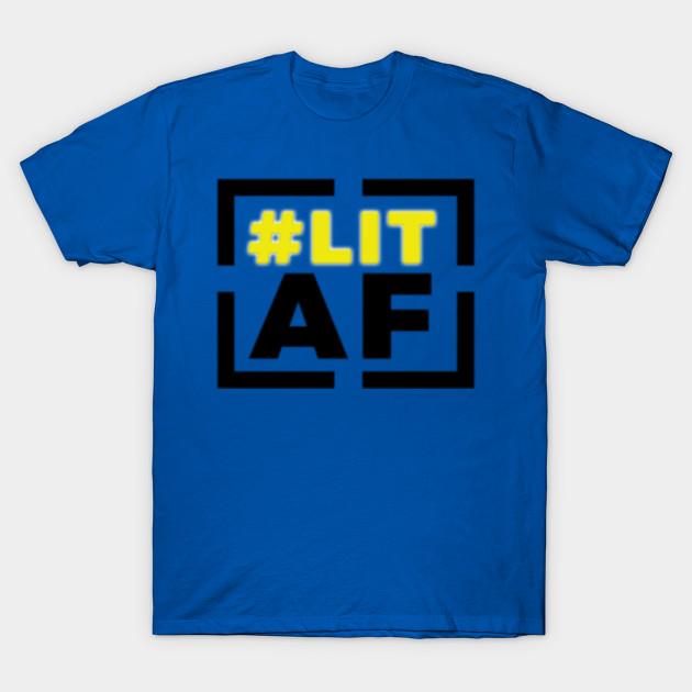Buy Men Premium Cotton Harajuku T Shirt Lit Af Print Men's Tee Shirts ...