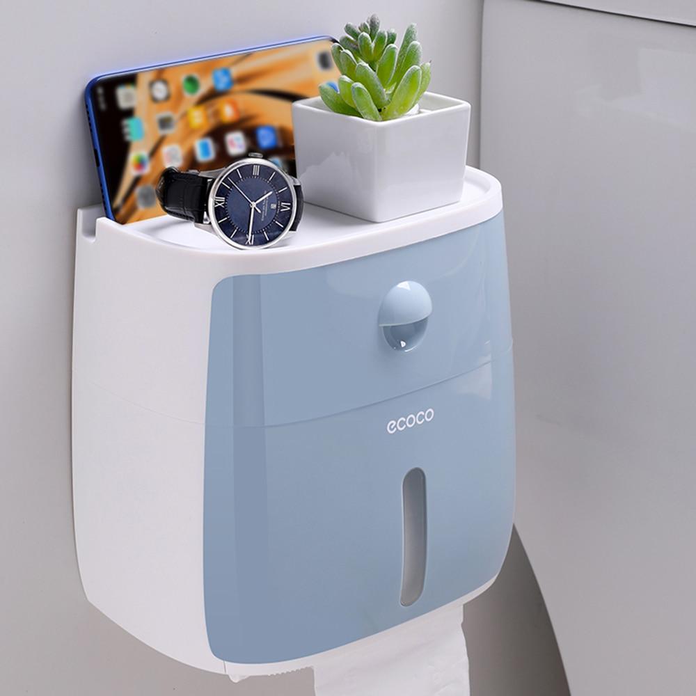 Buy Waterproof Tissue Box Wall-Mounted Bathroom Tissue Dispenser Paper ...