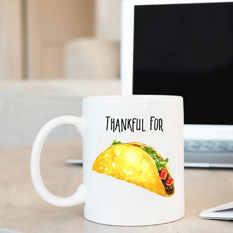 Buy Thankful For Tacos Ceramic Mug Large Mug Office Gift Taco Mug at ...