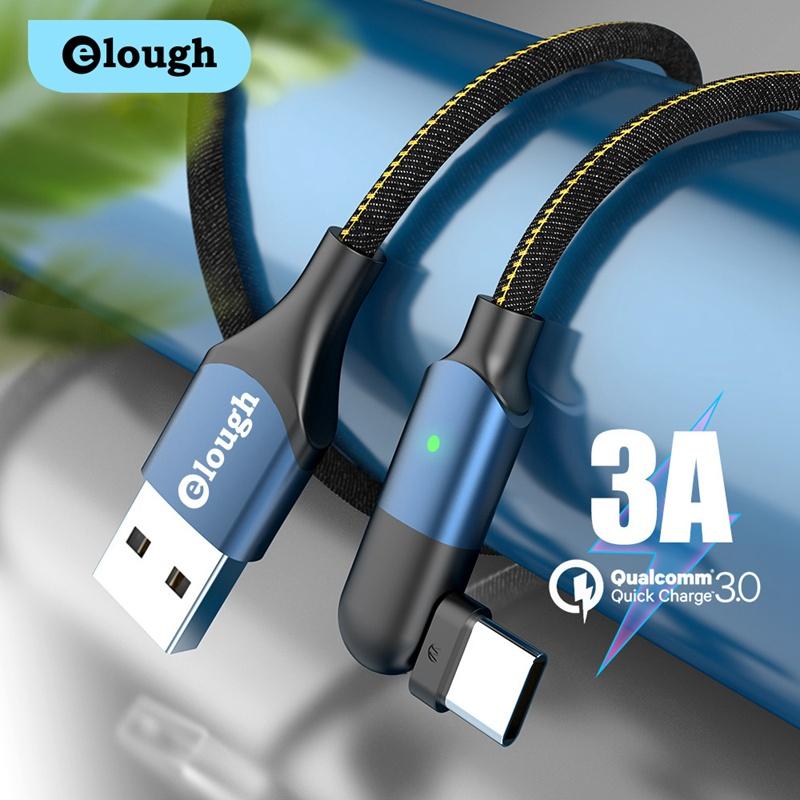 💰Kjøp Elough 180° Rotate Micro USB Cable 3A Fast Charging Type C Cable ...