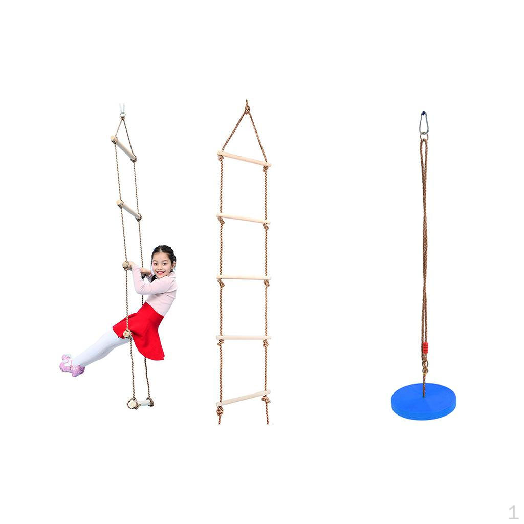 Cheap Kids Outdoor Tree Hanging Disc Rope Climbing Ladder for garden ...