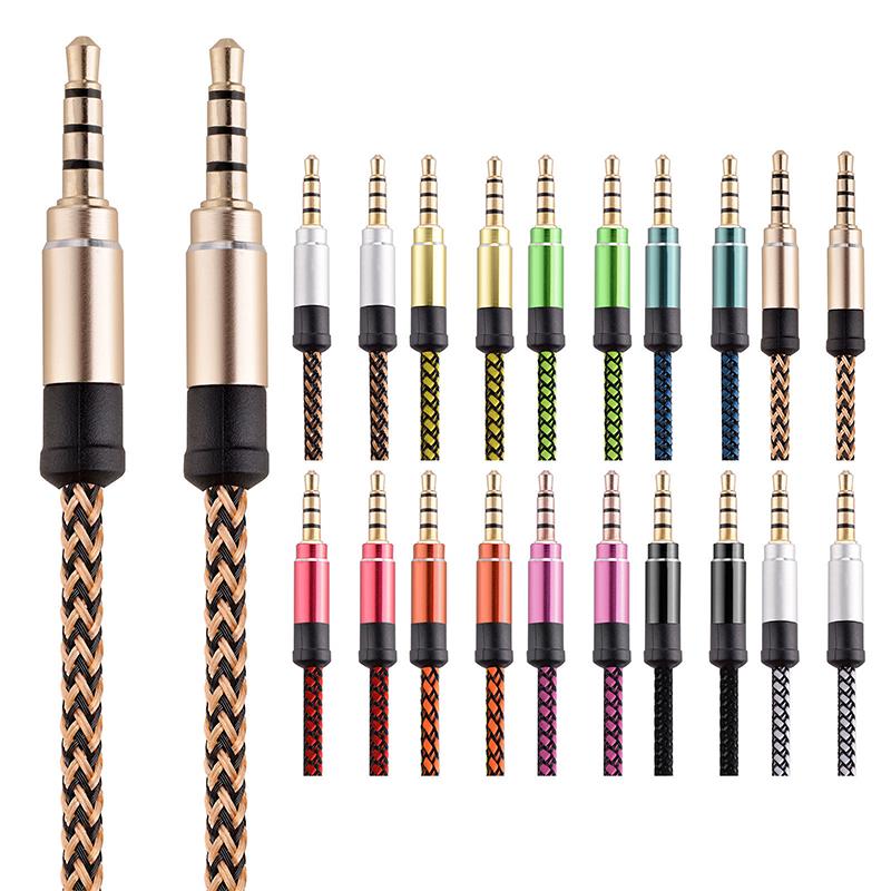 Cheap High Quality Male to Male Auxiliary AUX Braided Extension Cable 3 ...