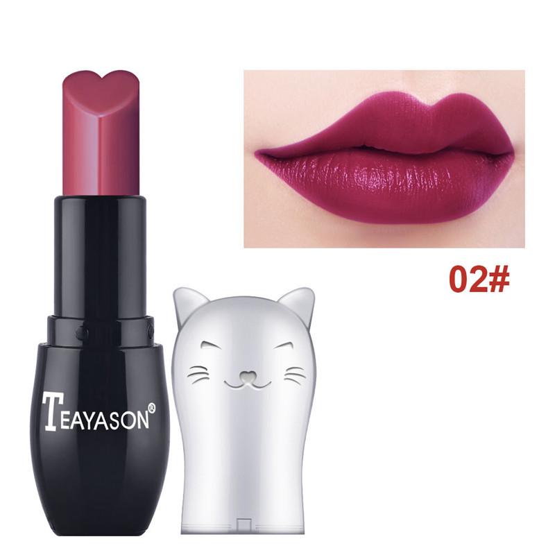 Matte Lipstick Cat Shape Purple Red Pumpkin Lip Gloss Waterproof Long ...