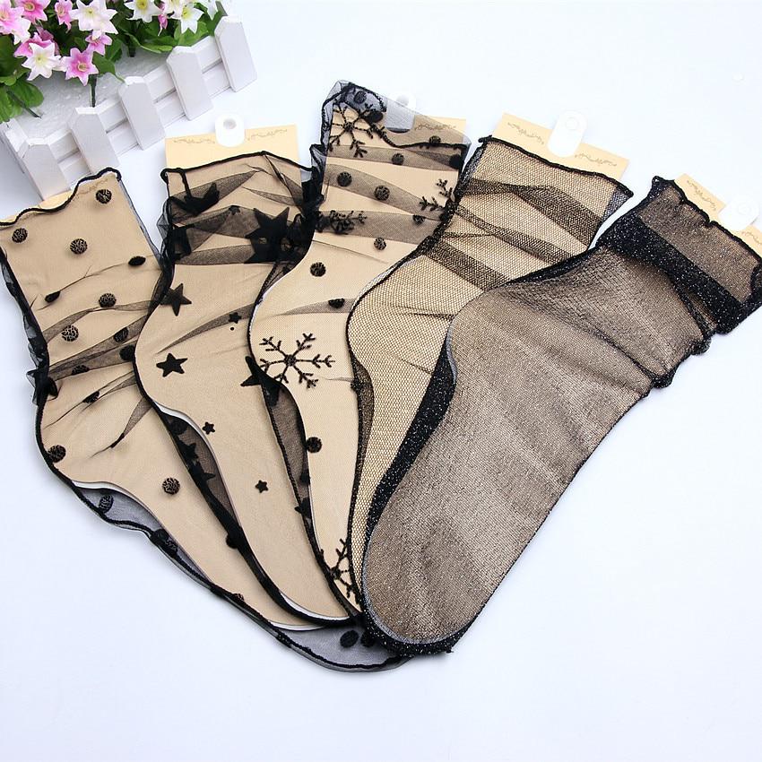 Buy Fashion Lady Sheer Hollow Net Socks Summer Sexy Yarn Silk Trendy ...