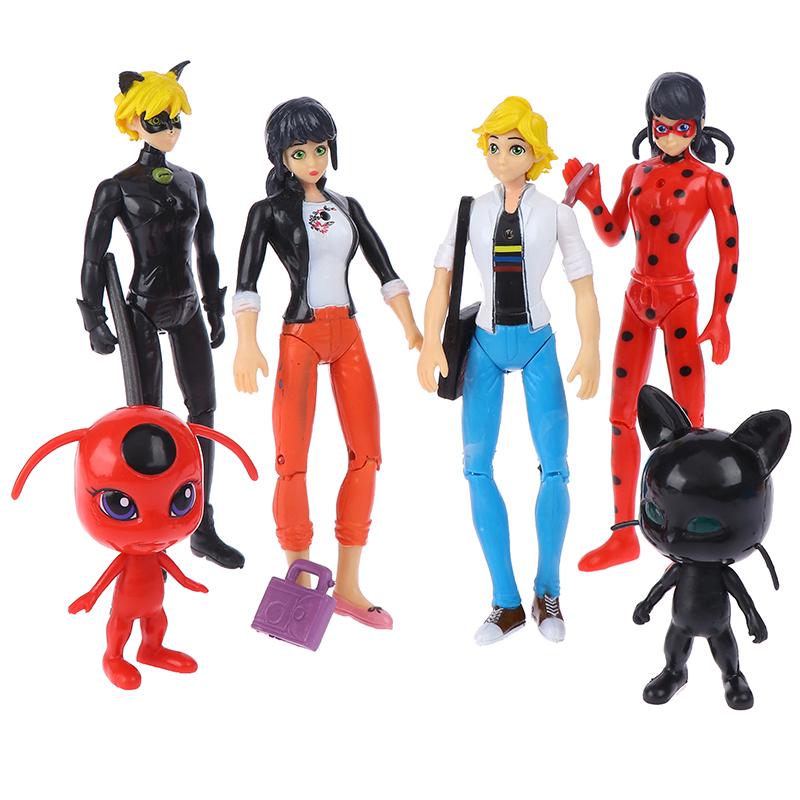 6Pcs Miraculous Ladybug Action Figure Doll Toy Gift Collection-buy at a ...