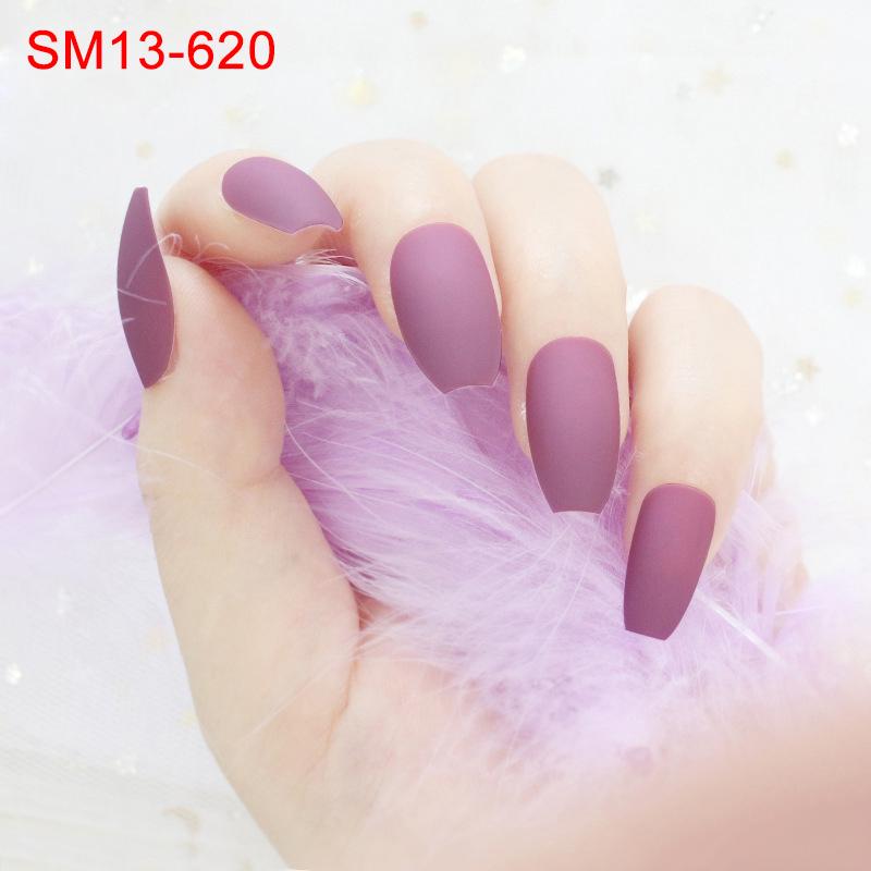Buy 24 Pcs/Set Matte False Nails Full Tips Women Fake Fingernails Nail ...