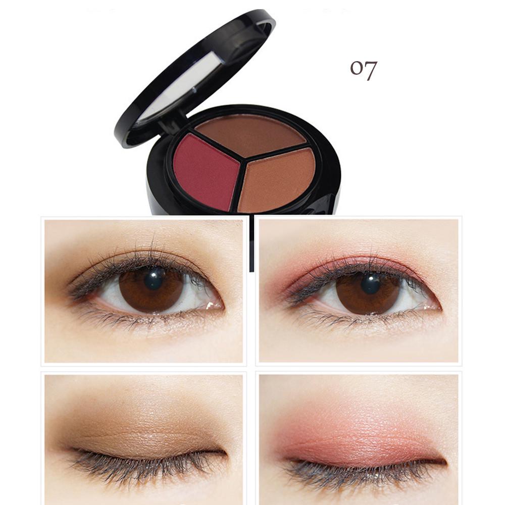 Buy 3 Colors Eyeshadow Textured Pallete Faced Matte Pearl Makeup Eye ...
