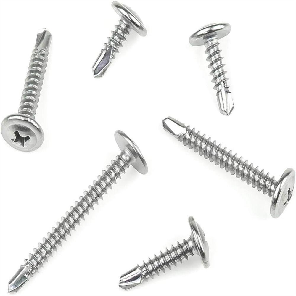 270Pcs #8 Sheet Metal Screws Wafer Head Self Drilling Screws Self ...