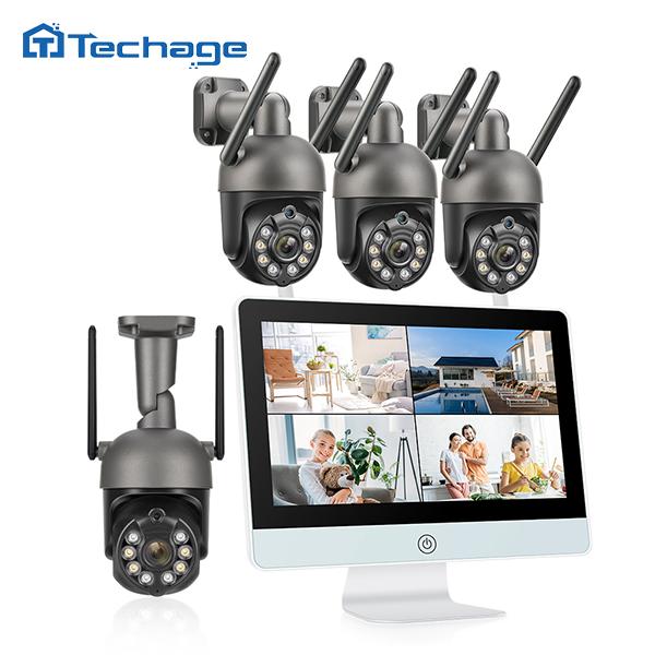 Buy Techage 8CH 3MP Wireless CCTV Security System 12" LCD Screen ...