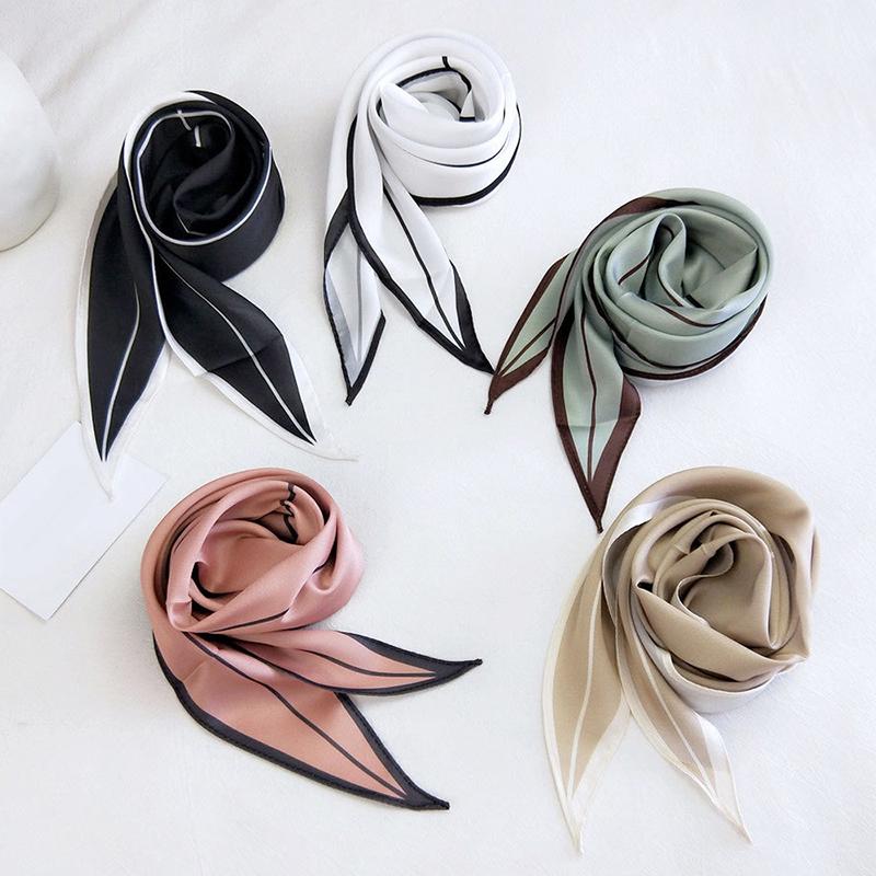 Buy Simple Pure Color Small Scarf Fold Scarf Silk Scarf Chiffon Scarf ...