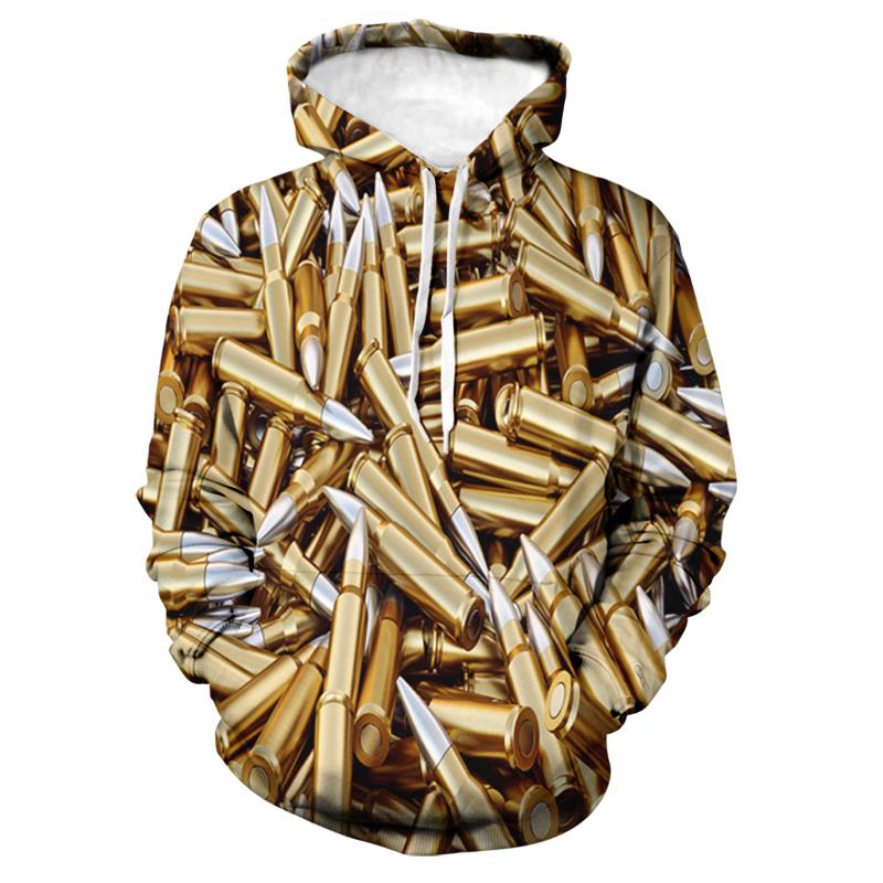 Buy Fashion Unisex Hoodies Stylish 3D Printed Bullet Hoodies Casual ...