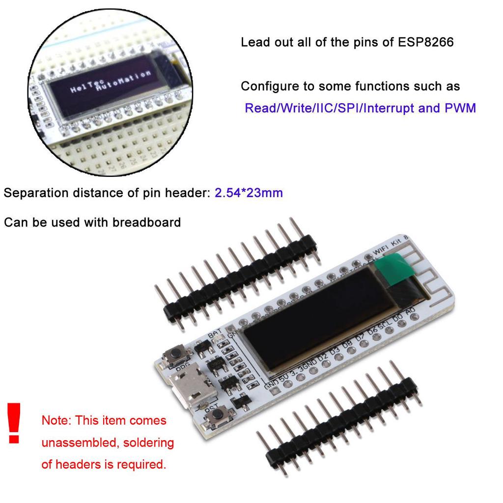 Buy ESP8266 OLED WiFi Development Board 0.91 Inch Display CP2102 Support For Arduino NodeMCU LUA ...