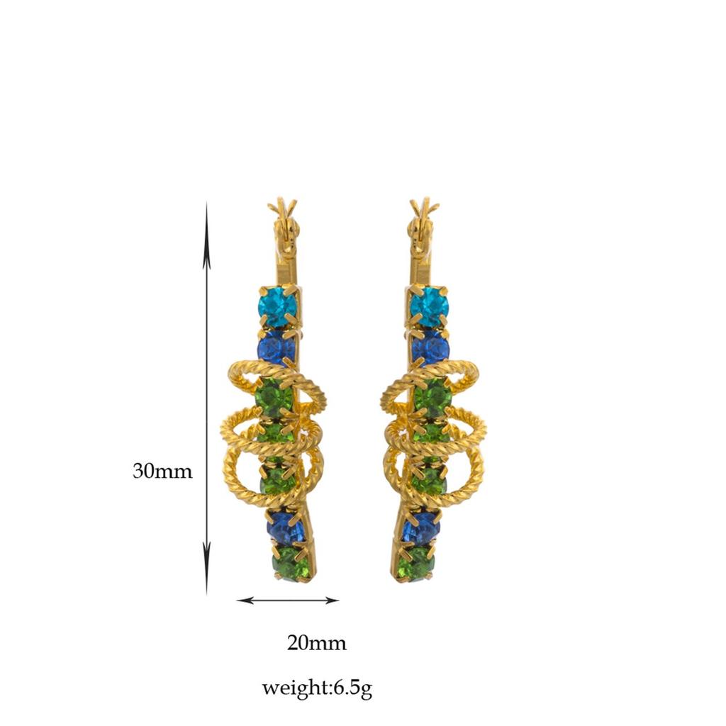 HHNN Fashion Earrings Zircon Earrings for Girls Crystals Stud Earrings ...