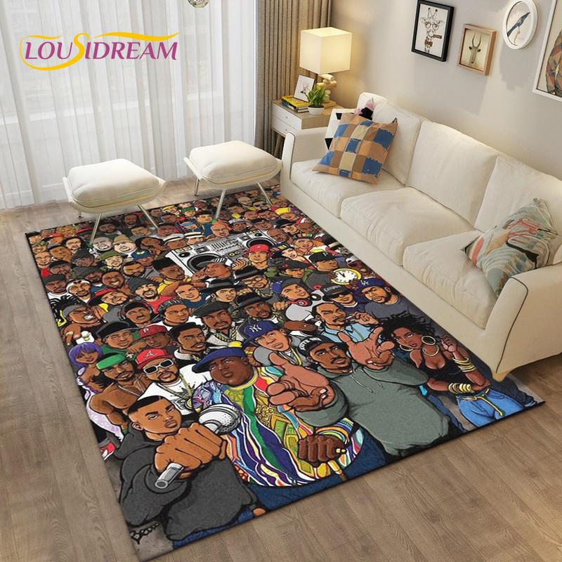 Cheap Hip-Hop Music Star Rapper Carpet Rug for Living Room Bedroom ...