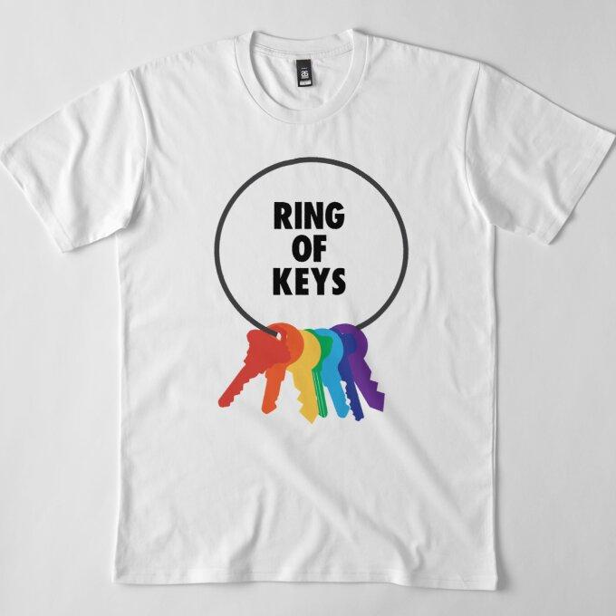Buy Men Premium Cotton T-Shirt Fun Home Ring of Keys Print Tees Funny ...