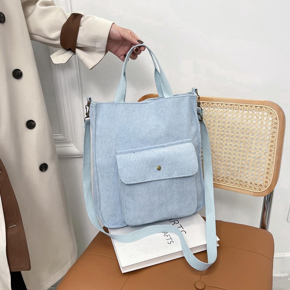 Buy Retro Corduroy Shoulder Bag Women Solid Color Crossbody Bags Large ...