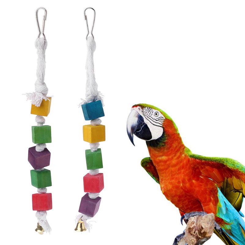 Buy Bird Chewing Toy Parrot Parakeet Wooden Blocks Attract Pet's ...