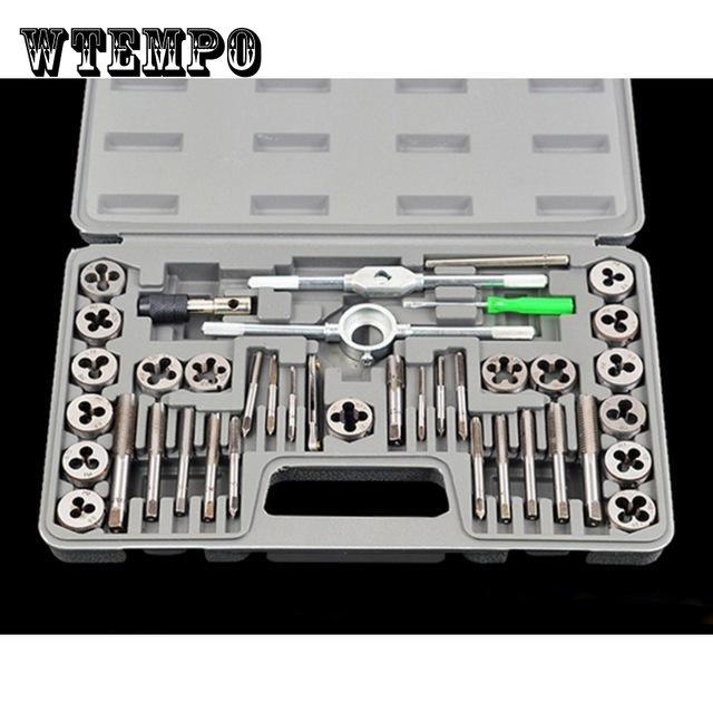 Buy 40pcs Tap Die Set Hand Thread Plug Taps Handle Metric Tap Dies Holder Set Threading Tool at ...