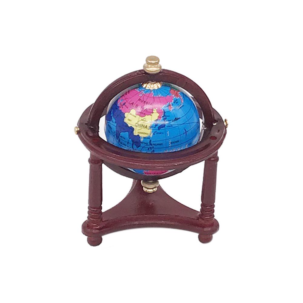 Buy 1:12 Doll House Mini Wooden Globe Miniature Living Room Children's ...