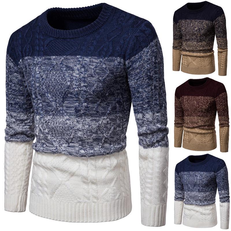 Buy Autumn and Winter Men's Fashion Casual Long-sleeved Sweater Warm ...