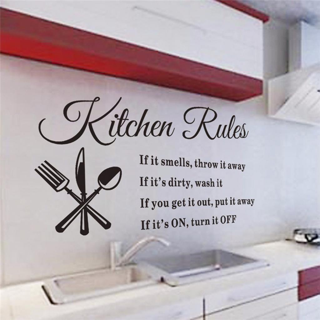 Buy DIY Removable Kitchen Words Wall Stickers Decal Home Decor Vinyl ...
