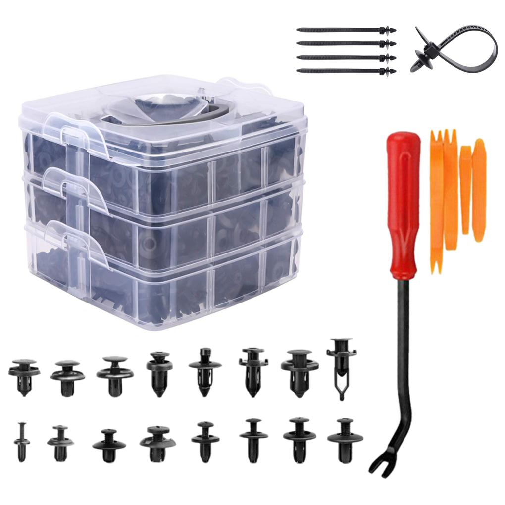 635pcs Plastic Car Clips Rivets Fastener Fenders Multi Function Push ...