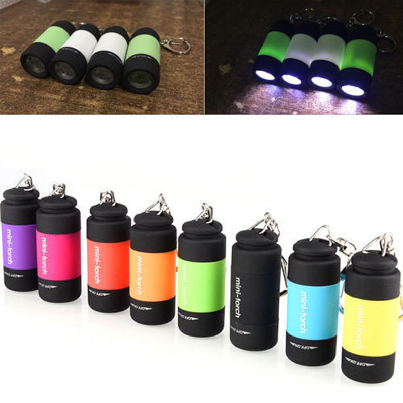 Buy USB Rechargeable Flashlight Mini Keyring Pocket Torch Lamp Outdoor ...