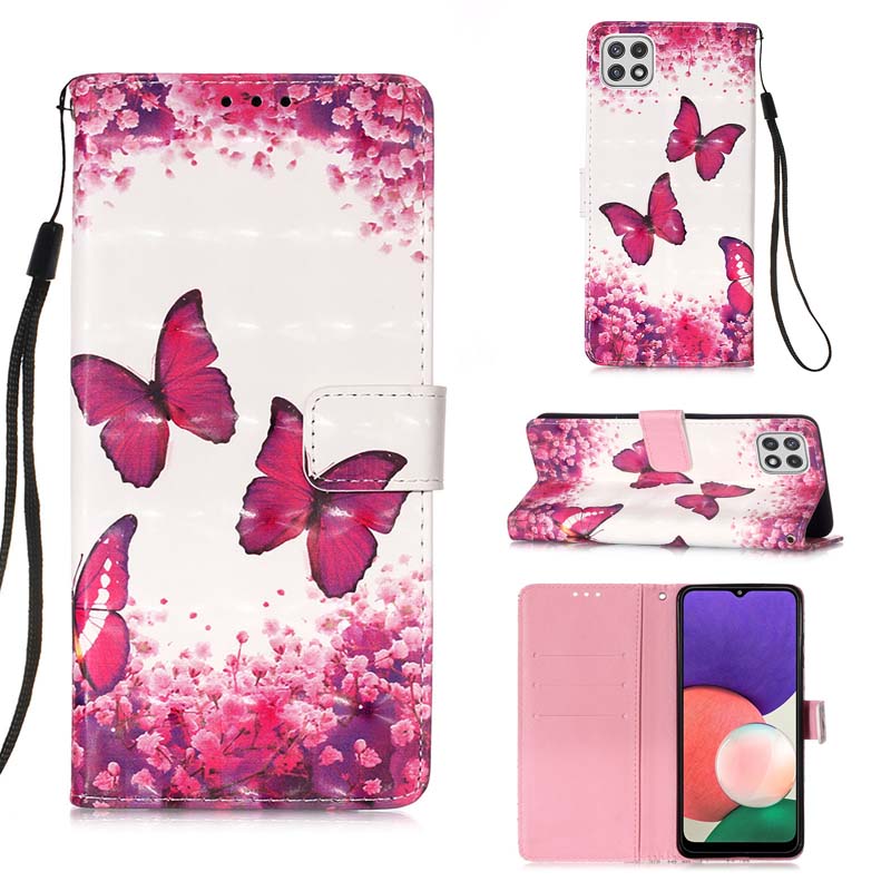 Buy Cute Painted Wallet Protective Case with Cash Card Slot Wristband ...